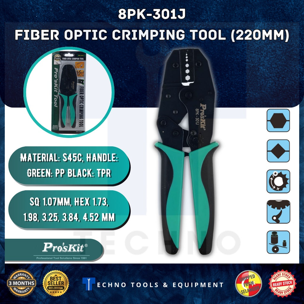 Pro'sKit 8PK-301J Fibre Optic Crimping Tool – Techno Tools & Equipment