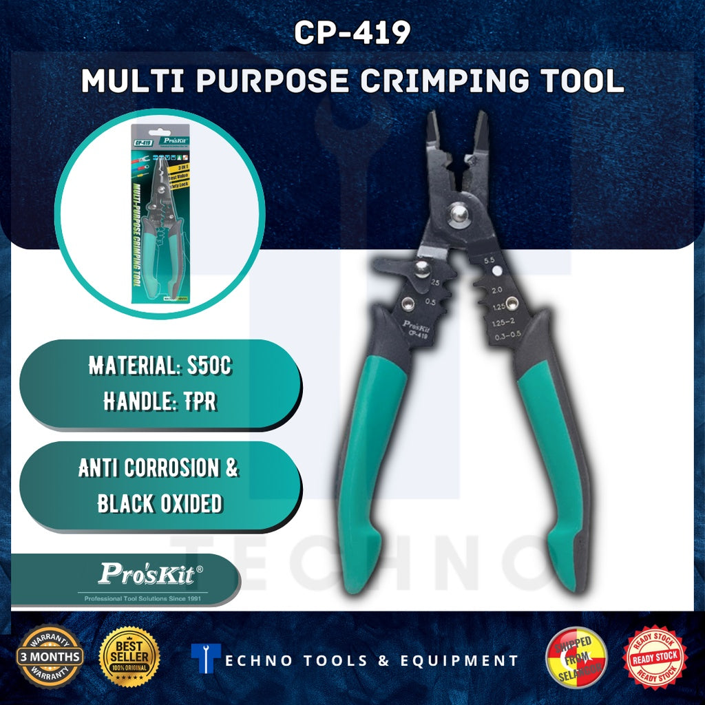 PROSKIT CP-419 Multi Purpose Crimping Tool – Techno Tools & Equipment