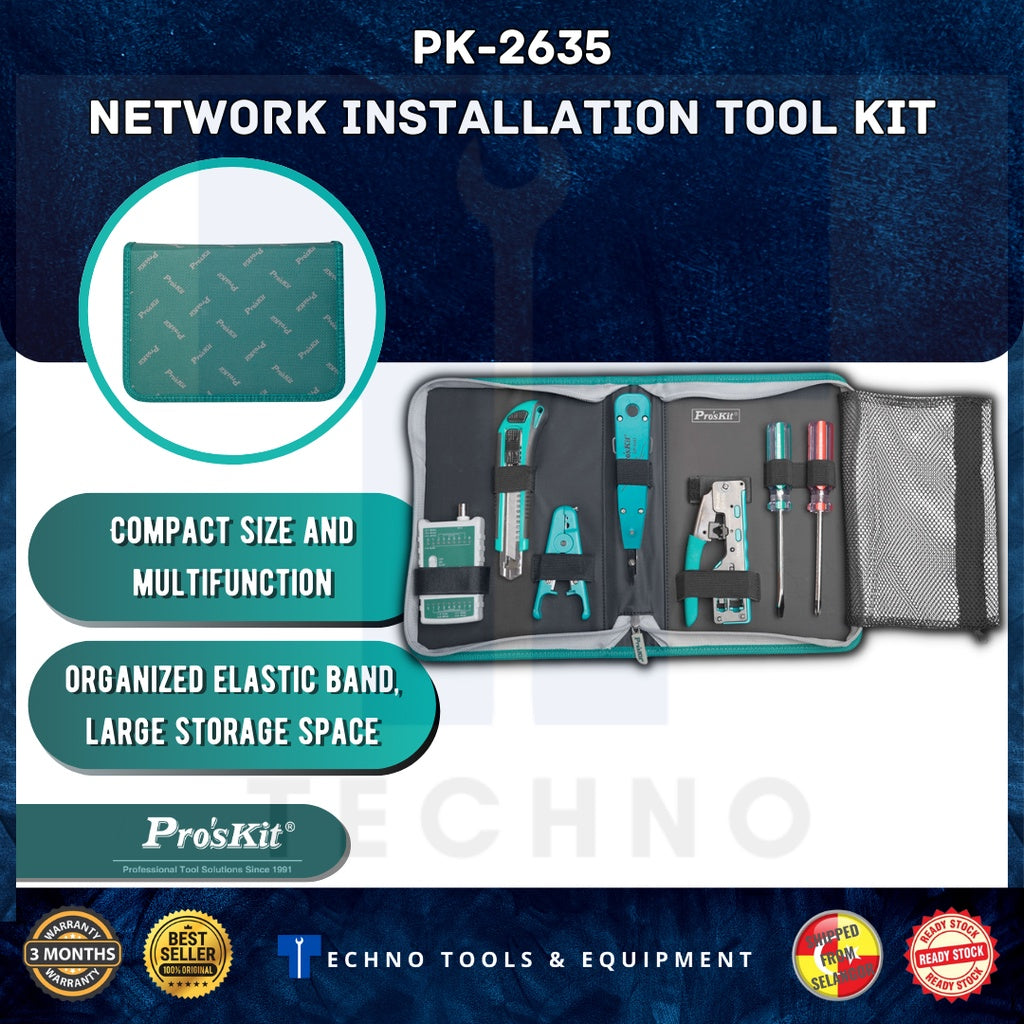 Pro'skit PK-2635 Network Installation Tool Kit – Techno Tools & Equipment