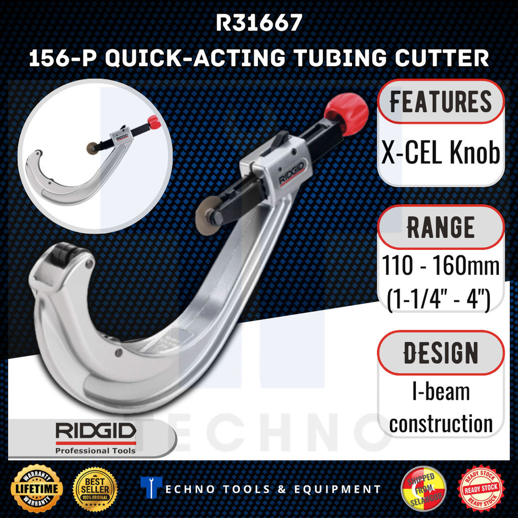 RIDGID 31667 Quick-Acting 156-P Tube Cutter For Plastic 160mm Pipe Cut – Techno Tools & Equipment