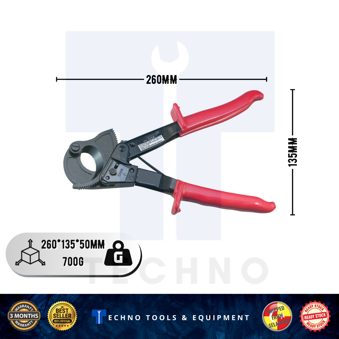 HS-325A 240mm² Hand Ratchet Cable Cutter Plier Ratchet Wire Cutter Pli ...