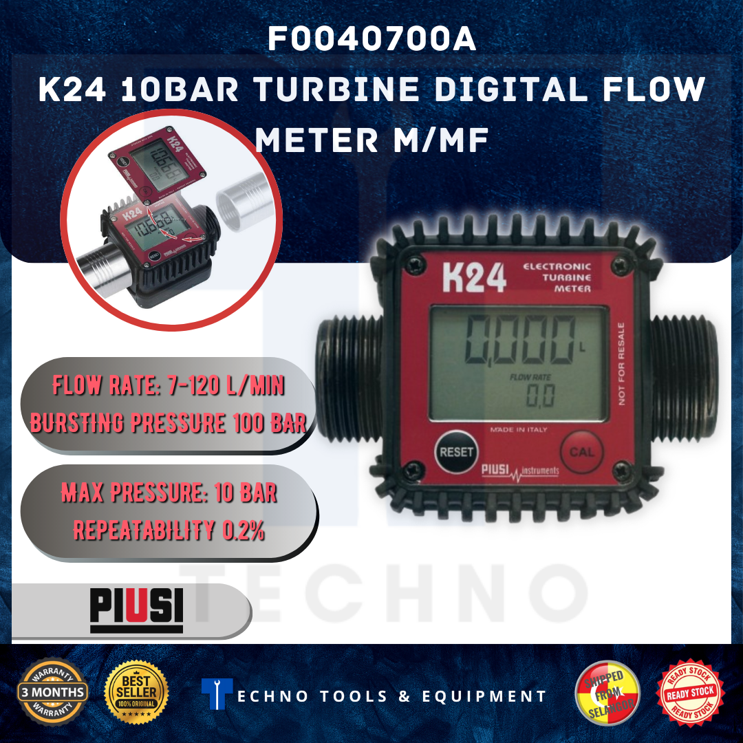 F0040700A K24 10BAR TURBINE DIESEL DIGITAL FLOW METER M/MF – Techno ...