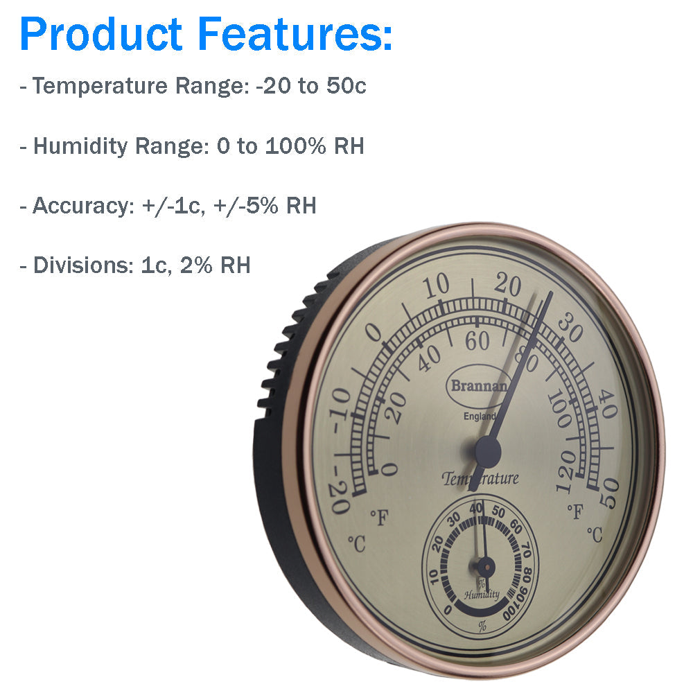 Gilt Dial Thermometer & Hygrometer - 100mm 30/407/3 – Techno Tools ...