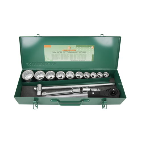 JONNESWAY 15PCS 3/4″ DR 12PT FLANK SOCKET SET S04H6415S – Techno Tools ...