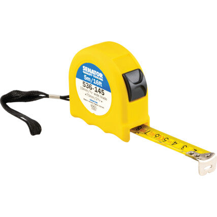 MEASURING TAPE 5M/16FT HI-VIS LOCKING TAPE IN YELLOW CASE (SEN5361450K ...
