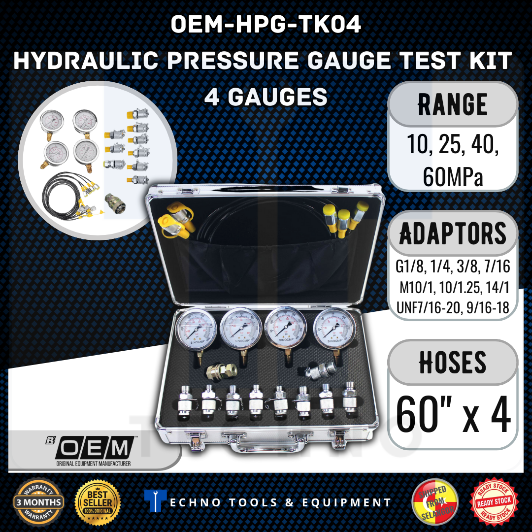 Portable Hydraulic Pressure Gauge Excavator Hydraulic Pressure Test Ki ...