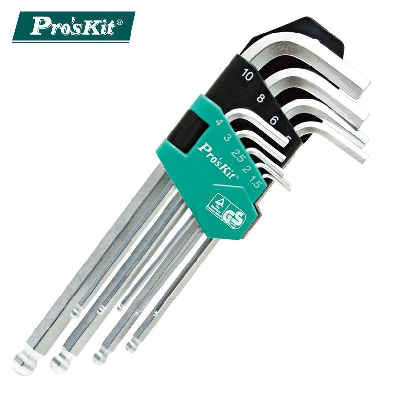 Pro'sKit HW-229B 9PCS Ball Point Long Arm Hex Key Set – Techno Tools ...