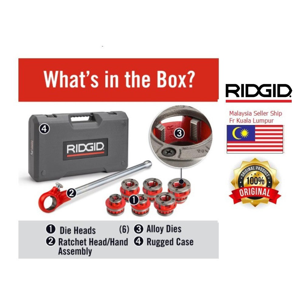 RIDGID 65255 RATCHET THREADER SETS BSPT – 1/2" TO 2" BSPT (NEW & ORI R ...