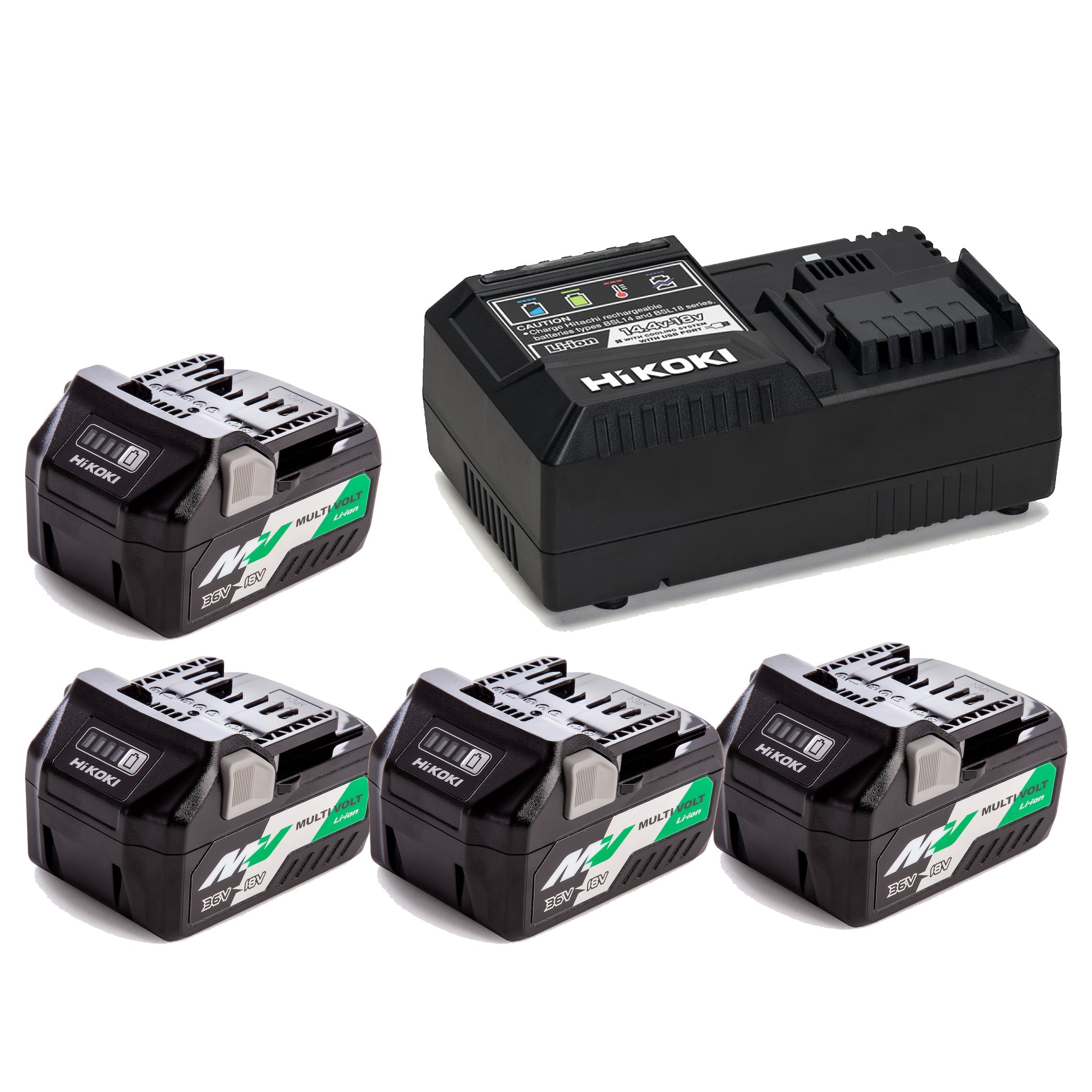 HiKOKI Li-ion Battery 36V2.5 x 4pcs, Fast Charger x 1pc – Techno Tools ...