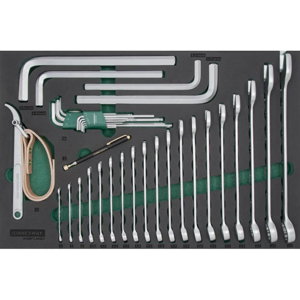 JONNESWAY 34PCS COMBINATION WRENCH AND HEX KEY SET ITEM NO.:W26FL34SV ...