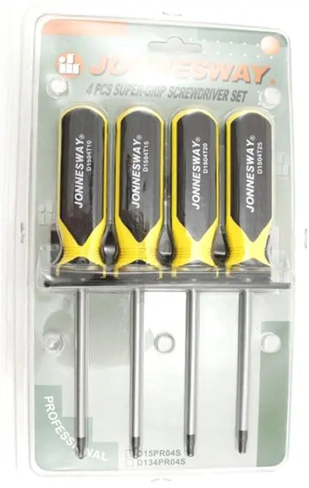 JONNESWAY 4PCS SUPER-GRIP STAR SCREWDRIVER SET D15PR04S – Techno Tools ...