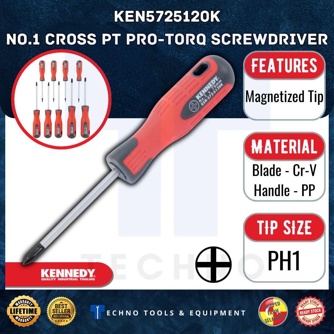 KENNEDY No.0 / No.1 CROSS PT PRO-TORQ SCREWDRIVER KEN5725110K KEN57251 ...