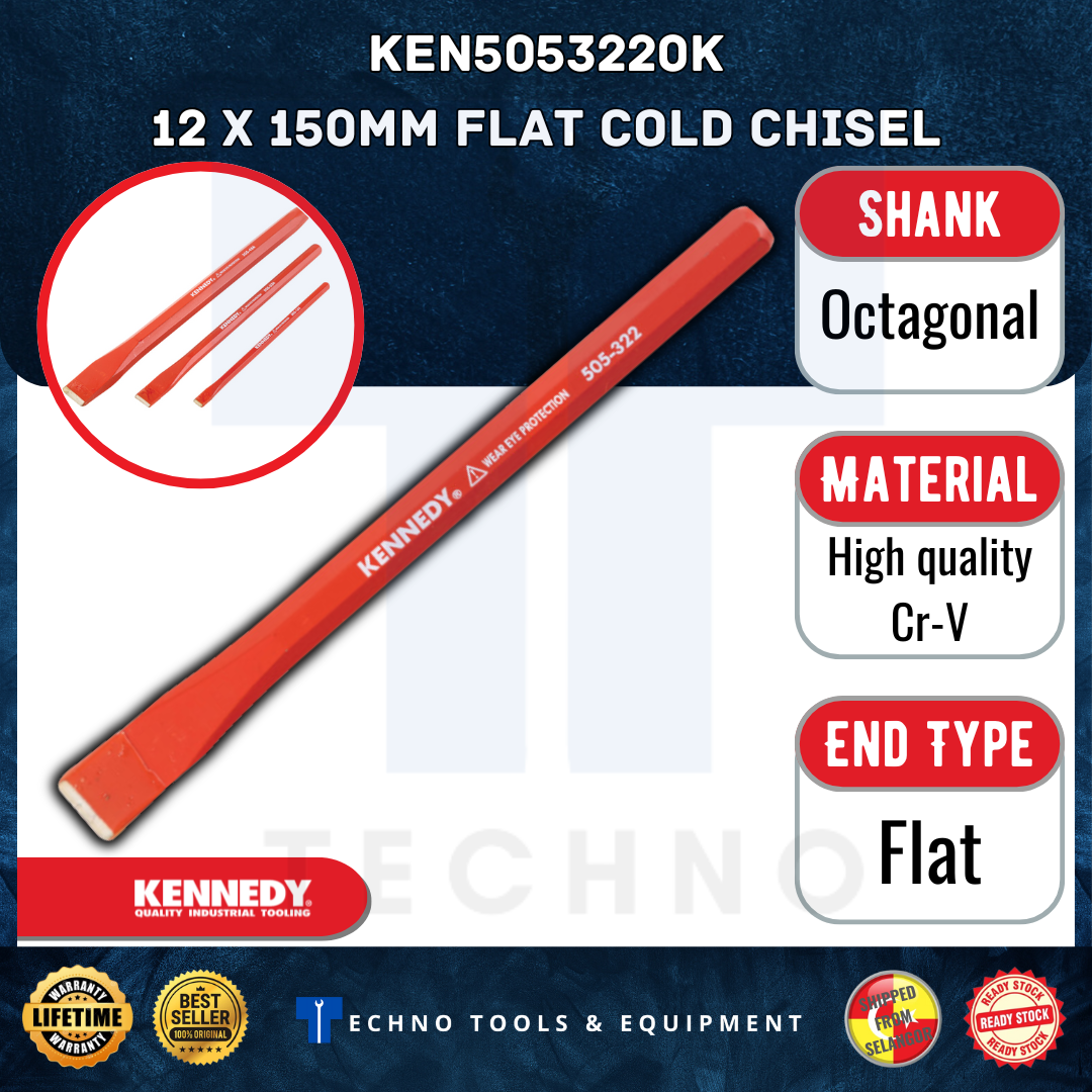 KENNEDY 12x150mm / 12x255mm FLAT COLD CHISEL KEN5053220K KEN5053260K ...