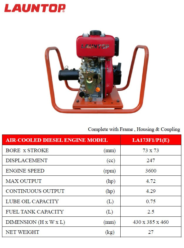 LAUNTOP LA173F1P1(E) DIESEL ENGINE COME WITH STD ASSY (FULL SET ...
