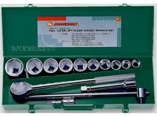 JONNESWAY S04H6115S 15PCS 3/4" DR 6PT FLANK SOCKET SET – Techno Tools ...