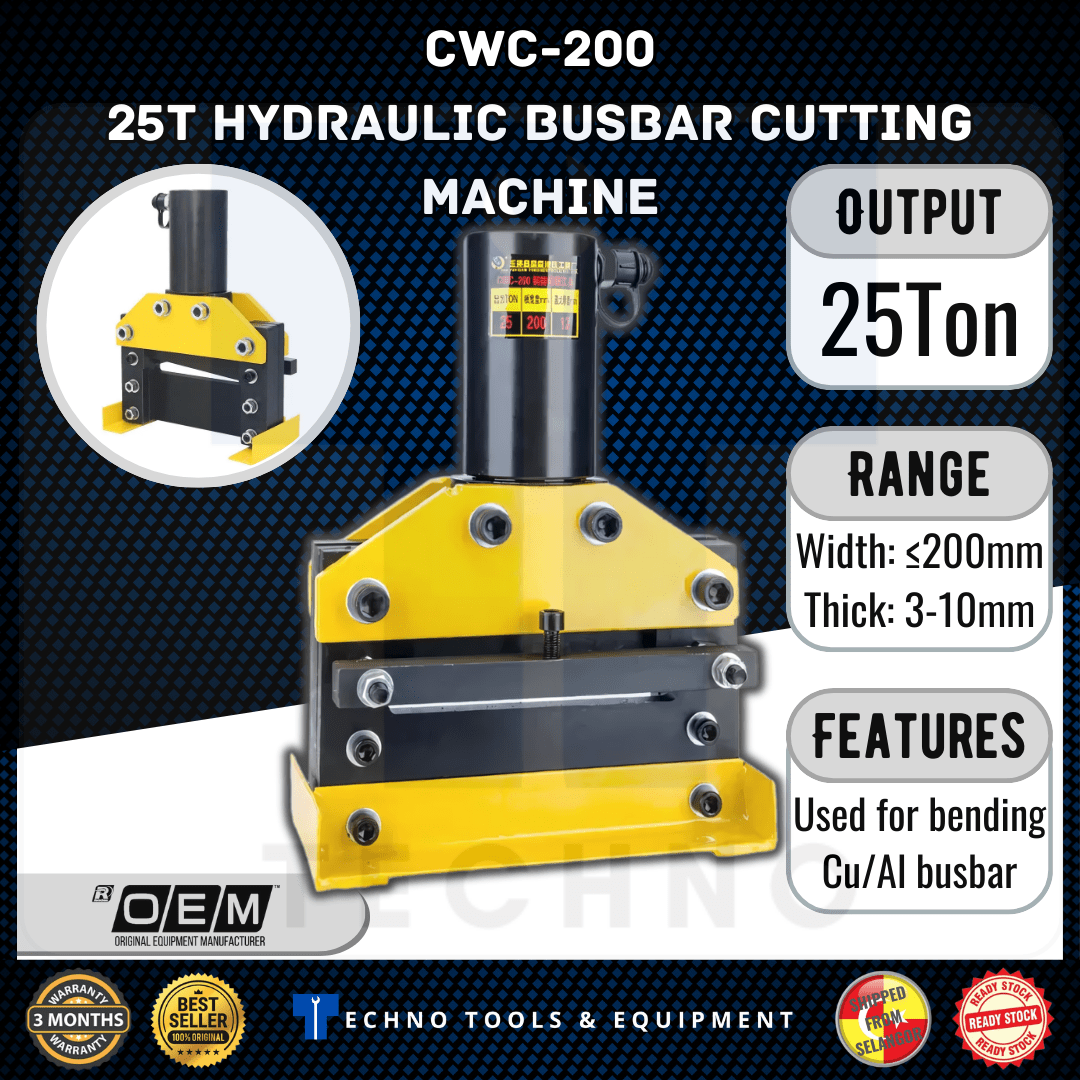 CWC-200 25T Hydraulic Steel Busbar Cutter | 3 Months Warranty – Techno ...