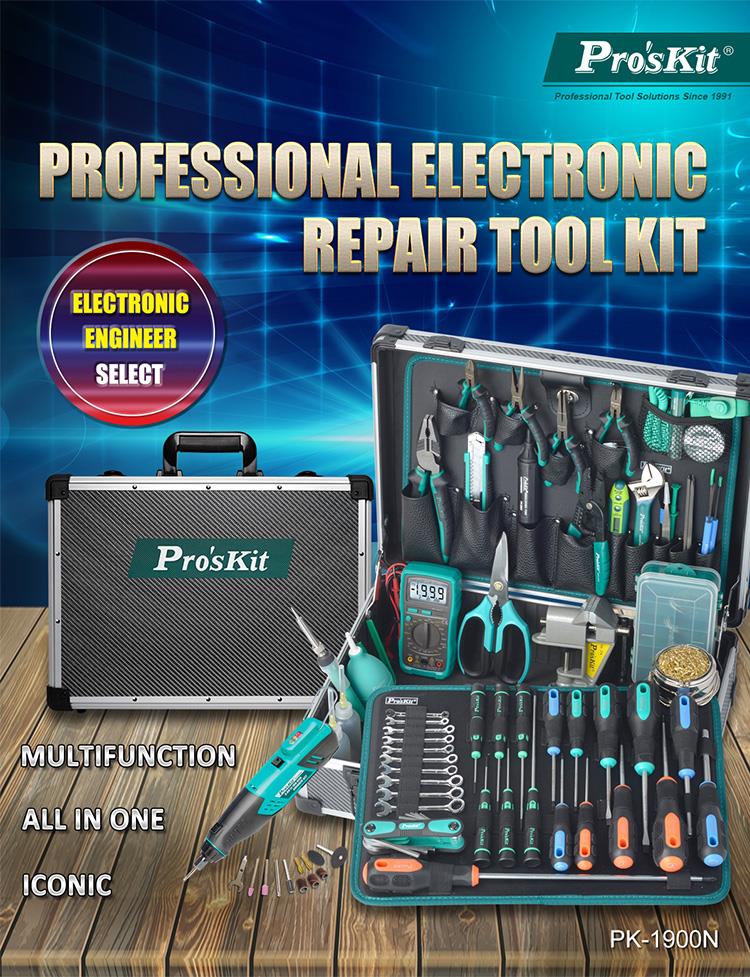 PROSKIT 1PK-1900NB Electronic Tool Kit (220V, Metric) – Techno Tools ...
