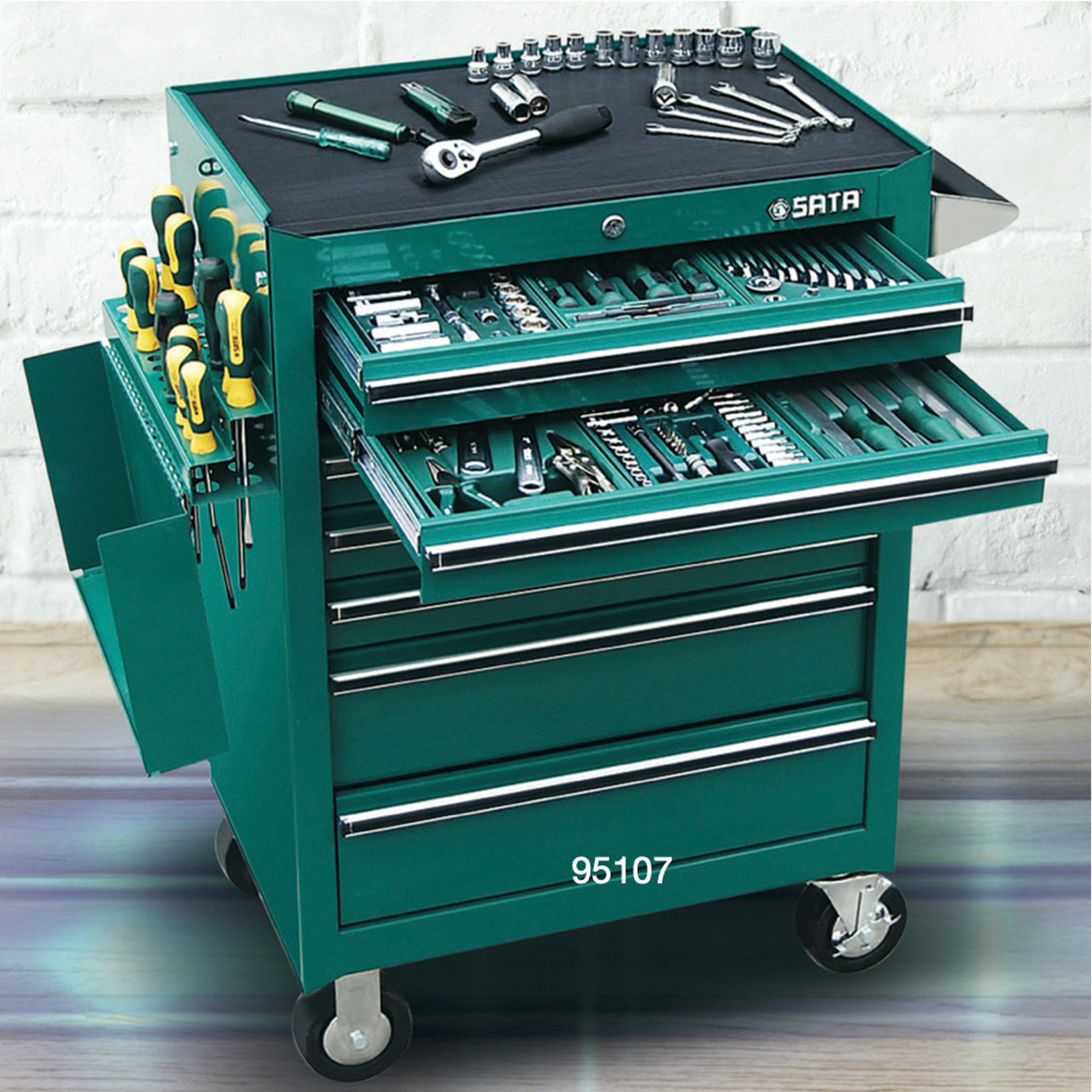 SATA 95107P-15A Tool Trolley – 298 PCS 7-Drawer Set – Techno Tools ...