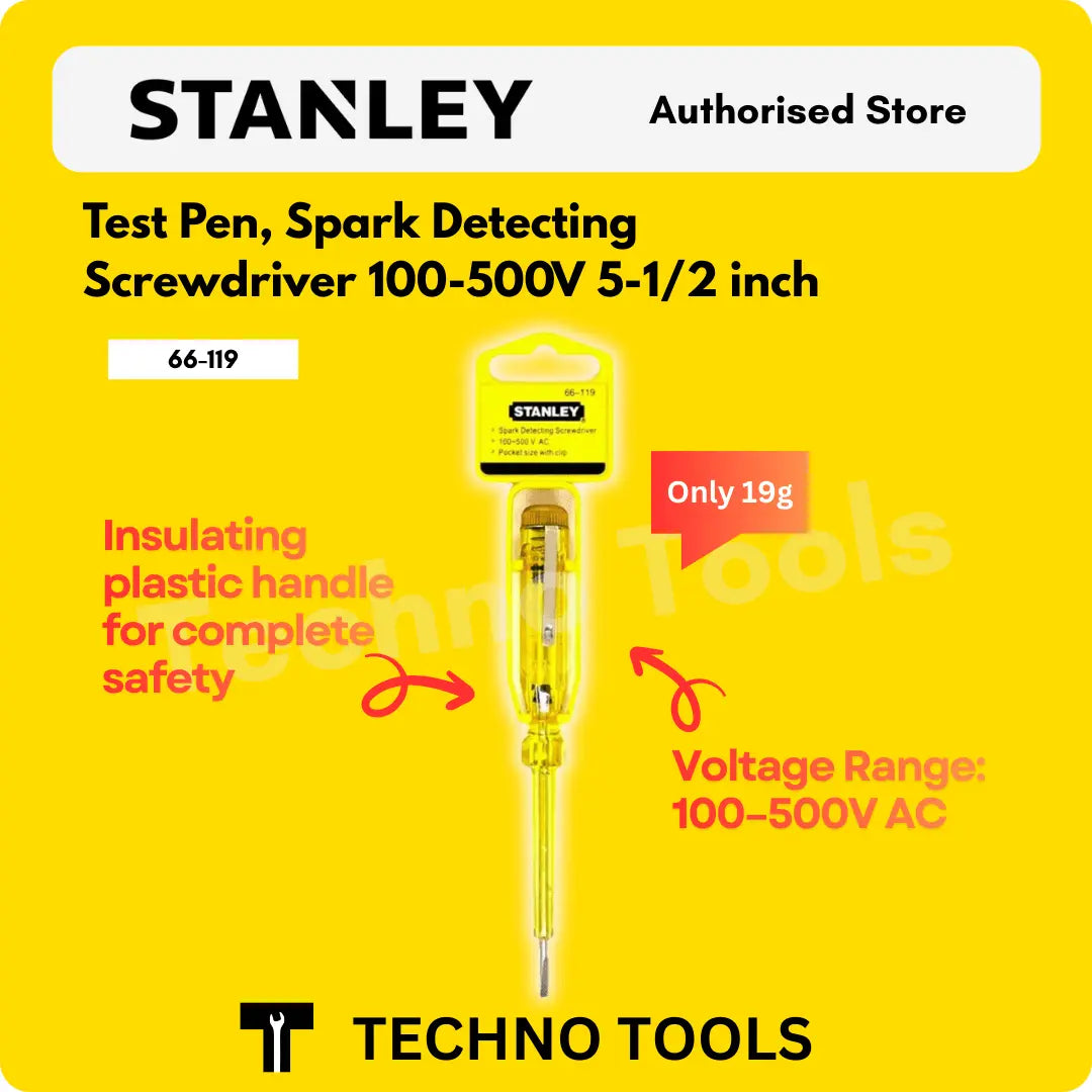 Stanley 66-119 Spark Detecting Test Pen Screwdriver 100–500V – Techno ...