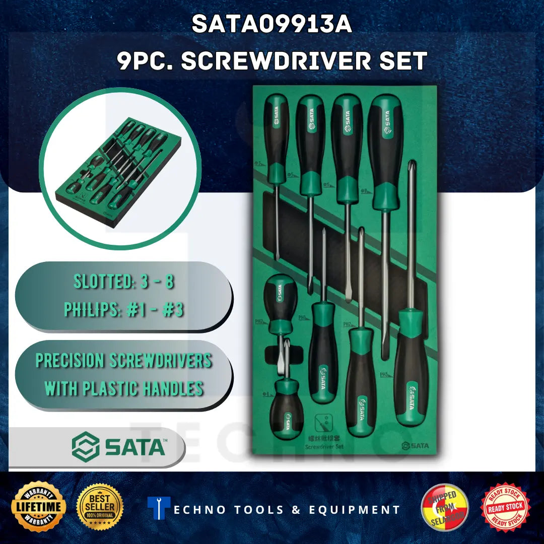 SATA 09913A 9Pc. Screwdriver Set – Techno Tools & Equipment