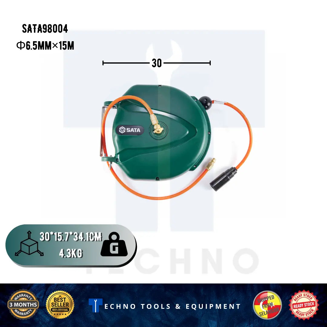 SATA SATA98004 Φ6.5mm×15m / SATA98005 Φ8mm×10m Air Hose Reel – Techno ...