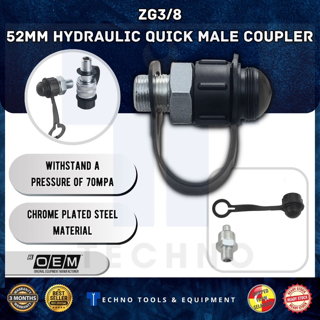 1 Pair ZG3/8 Hydraulic Quick Coupler NPC 3/8" Male/Female – Techno ...