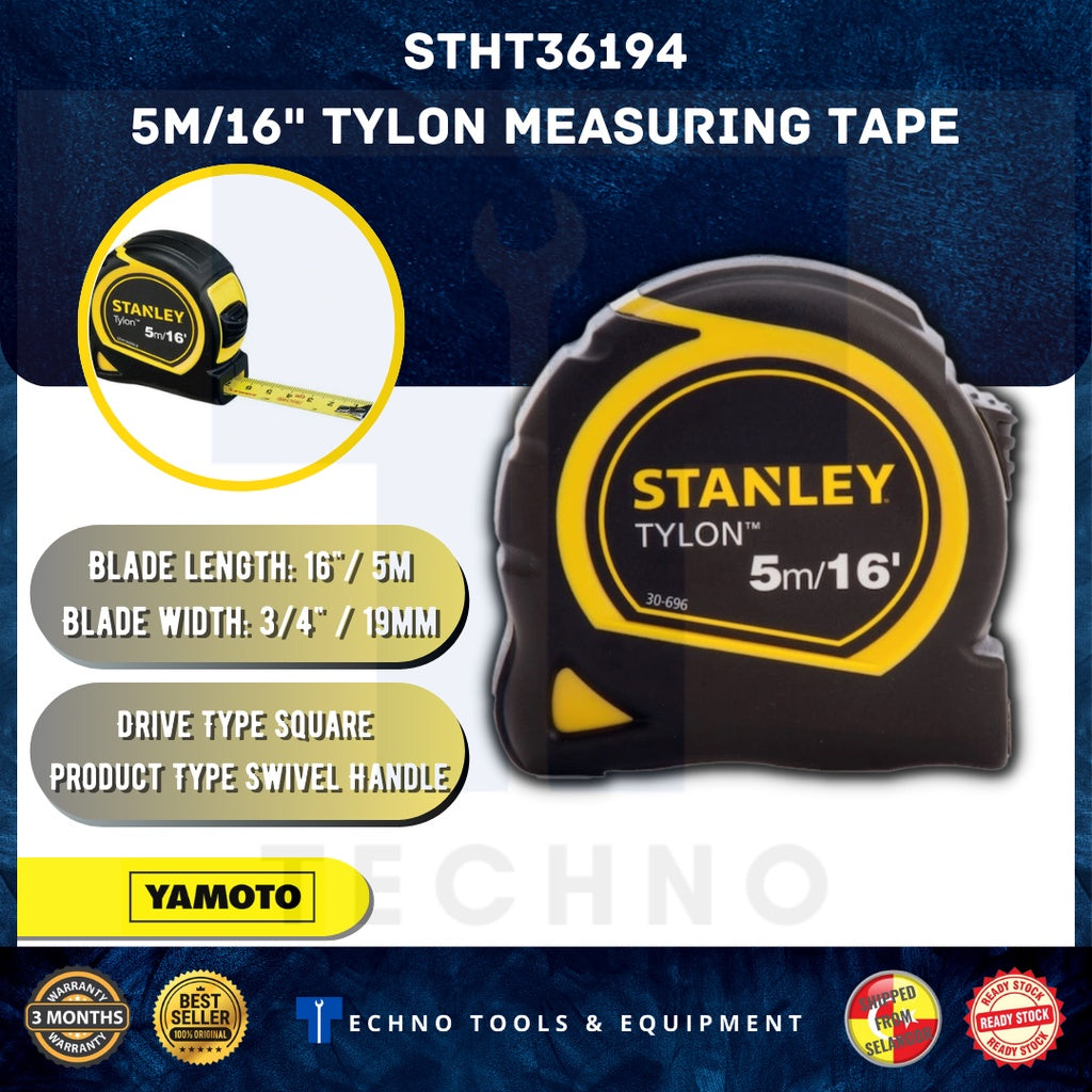 STANLEY STHT36194/36-194 5M TYLON MEASURING TAPE – Techno Tools & Equipment