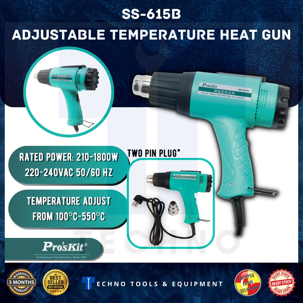 PRO'SKIT SS-615B Adjustable Temperature Heat Gun 1800W – Techno Tools ...