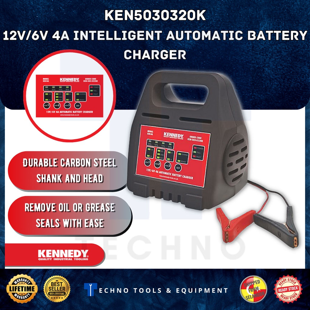 KENNEDY KEN5030320K 12V/6V 4A INTELLIGENT AUTOMATIC BATTERY CHARGER ...