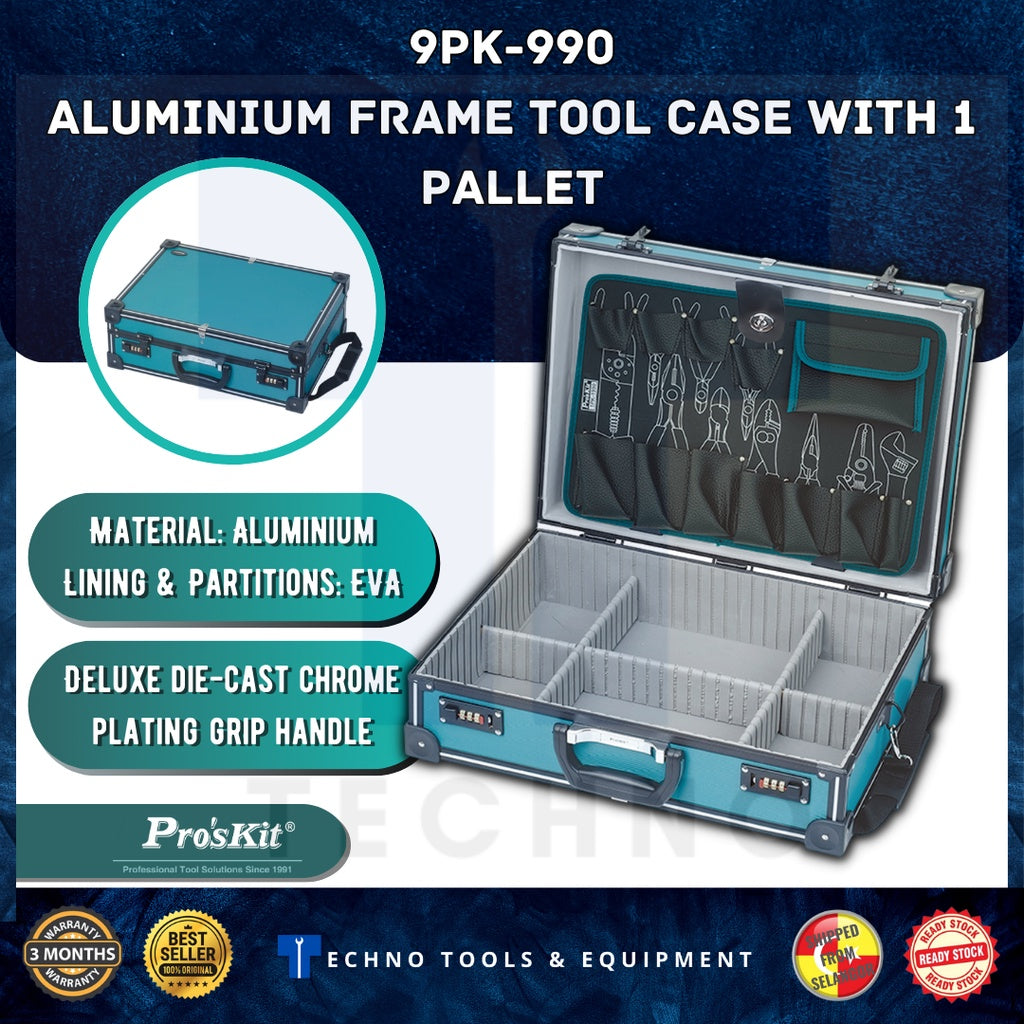 Pro'skit 9PK-990 Aluminium Frame Tool Case With 1 Pallet – Techno Tools ...