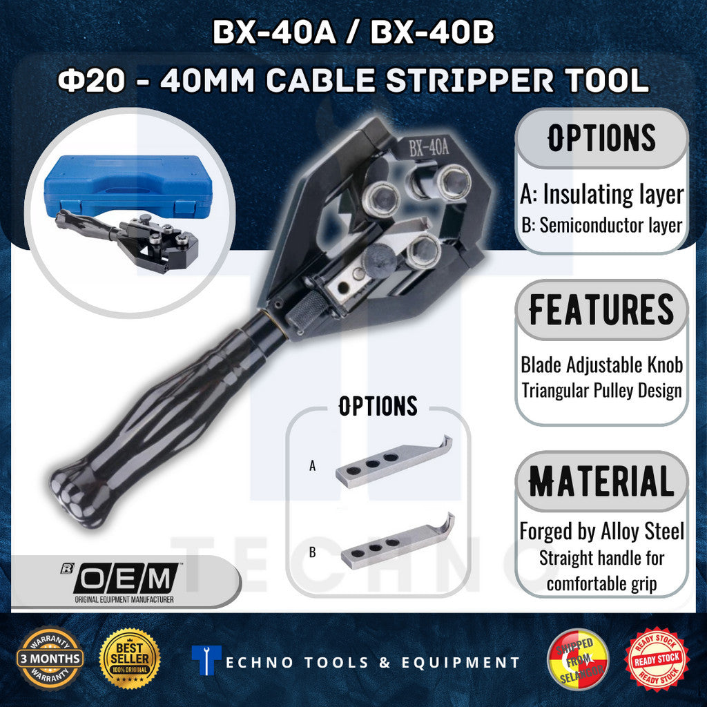 BX-40A / BX-40B Cable Stripper Tool Cutter for 11KV Φ20 - 40mm Cable I ...