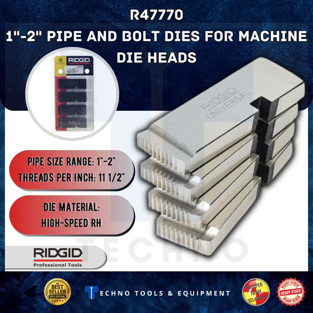 Ridgid 47770 1"-2" Pipe and Bolt Dies for Machine Die Heads – Techno ...