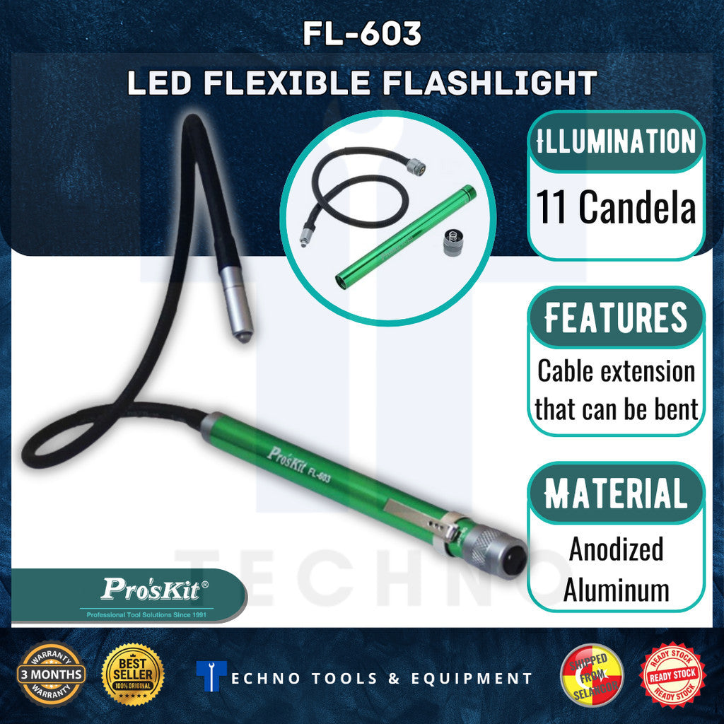PRO'SKIT FL-603 Flexible LED Flashlight for Auto Repair Check – Techno ...