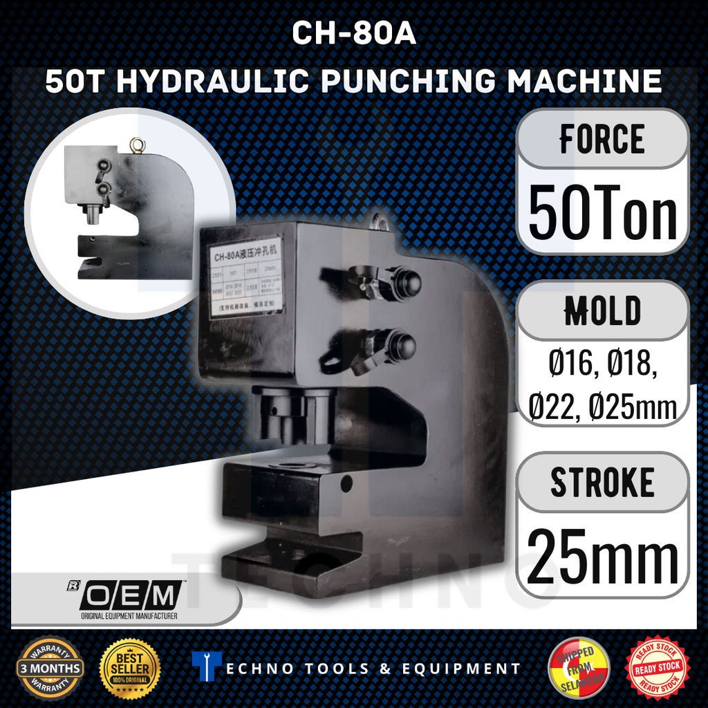 CH-80A 50T Hydraulic Punching Machine Hydraulic Press – Techno Tools ...