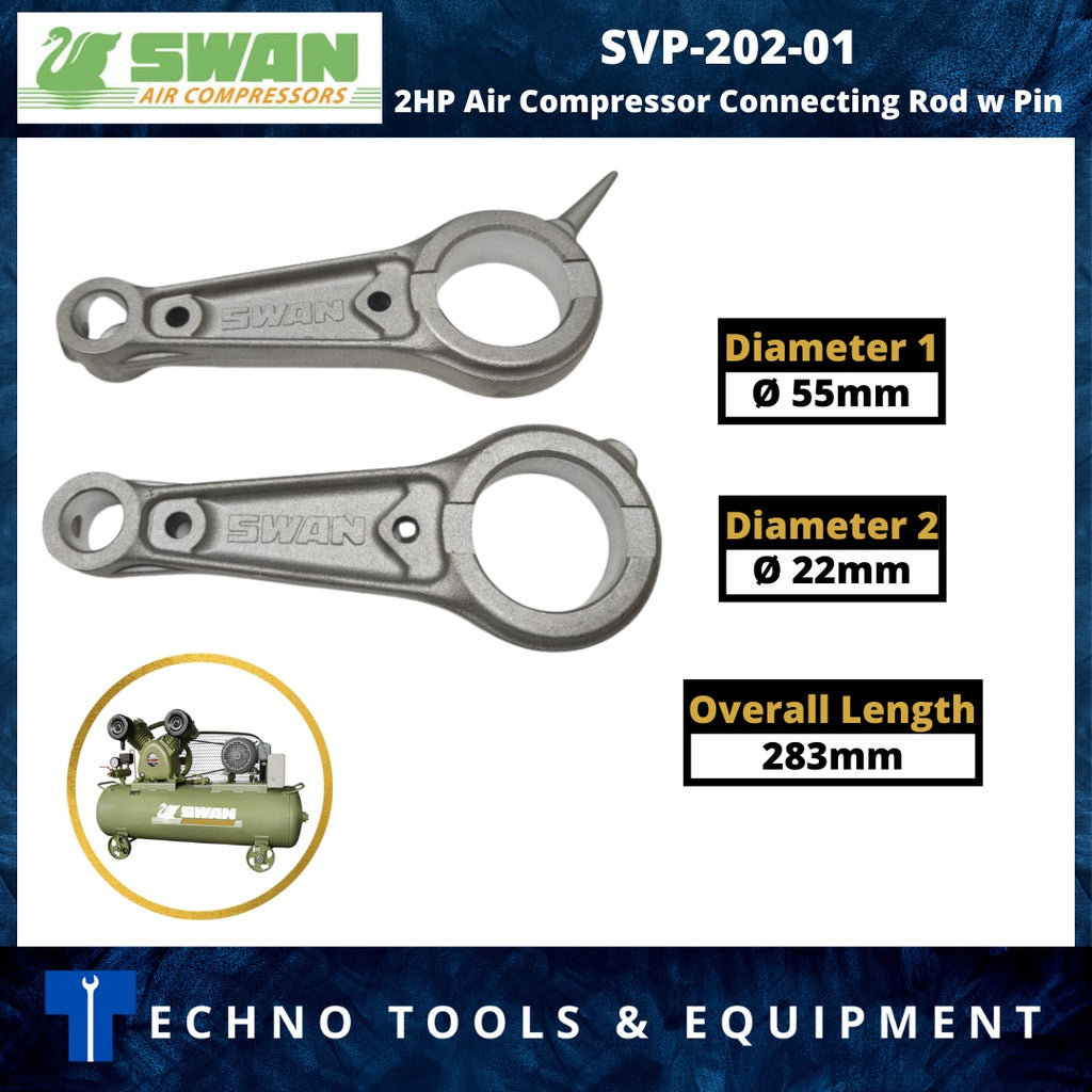 SWAN SVP-202-01 2HP AIR COMPRESSOR CONNECTING ROD W Pin – Techno Tools ...