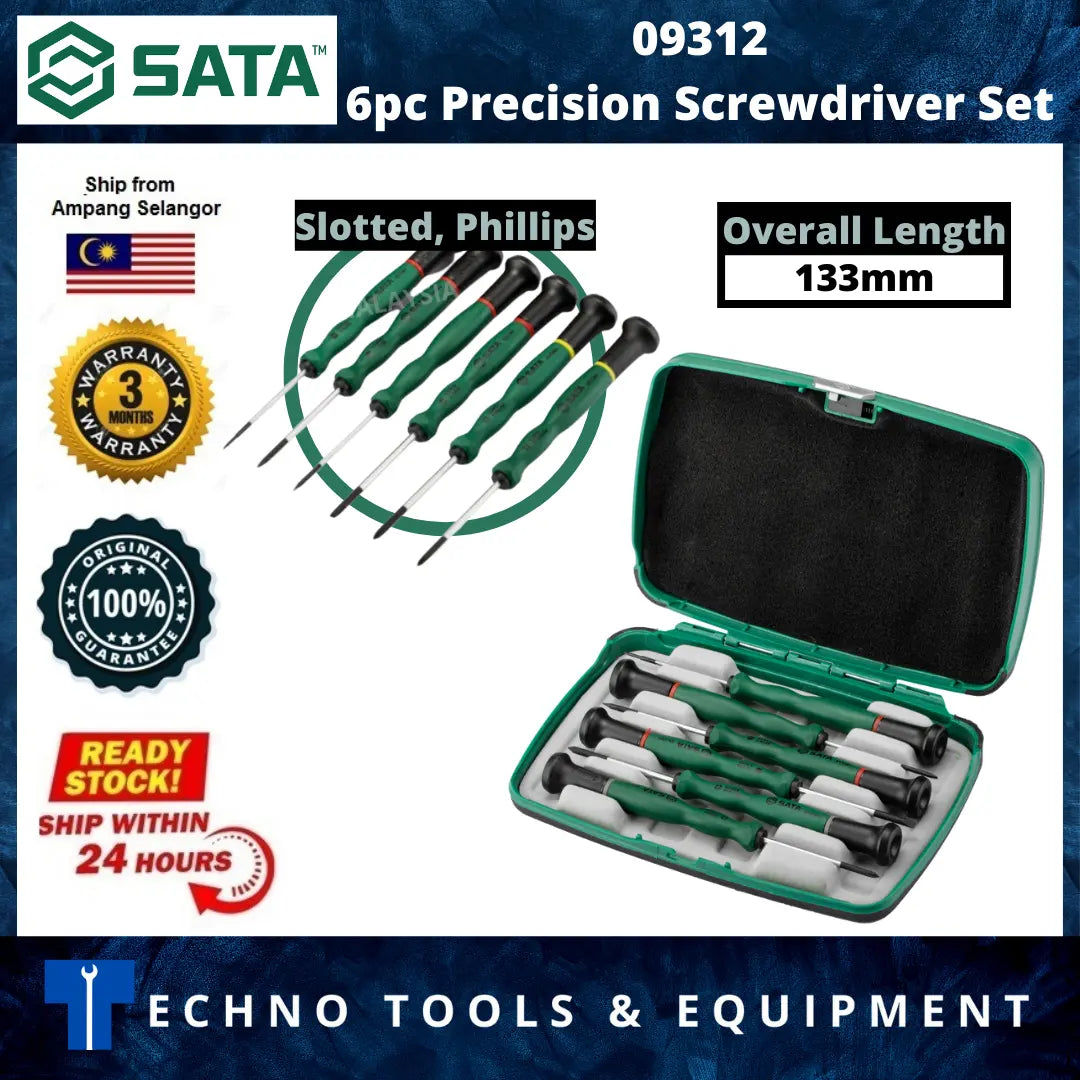 SATA 6PC PRECISION COMBINATION SCREWDRIVER SET # 09312 – Techno Tools ...