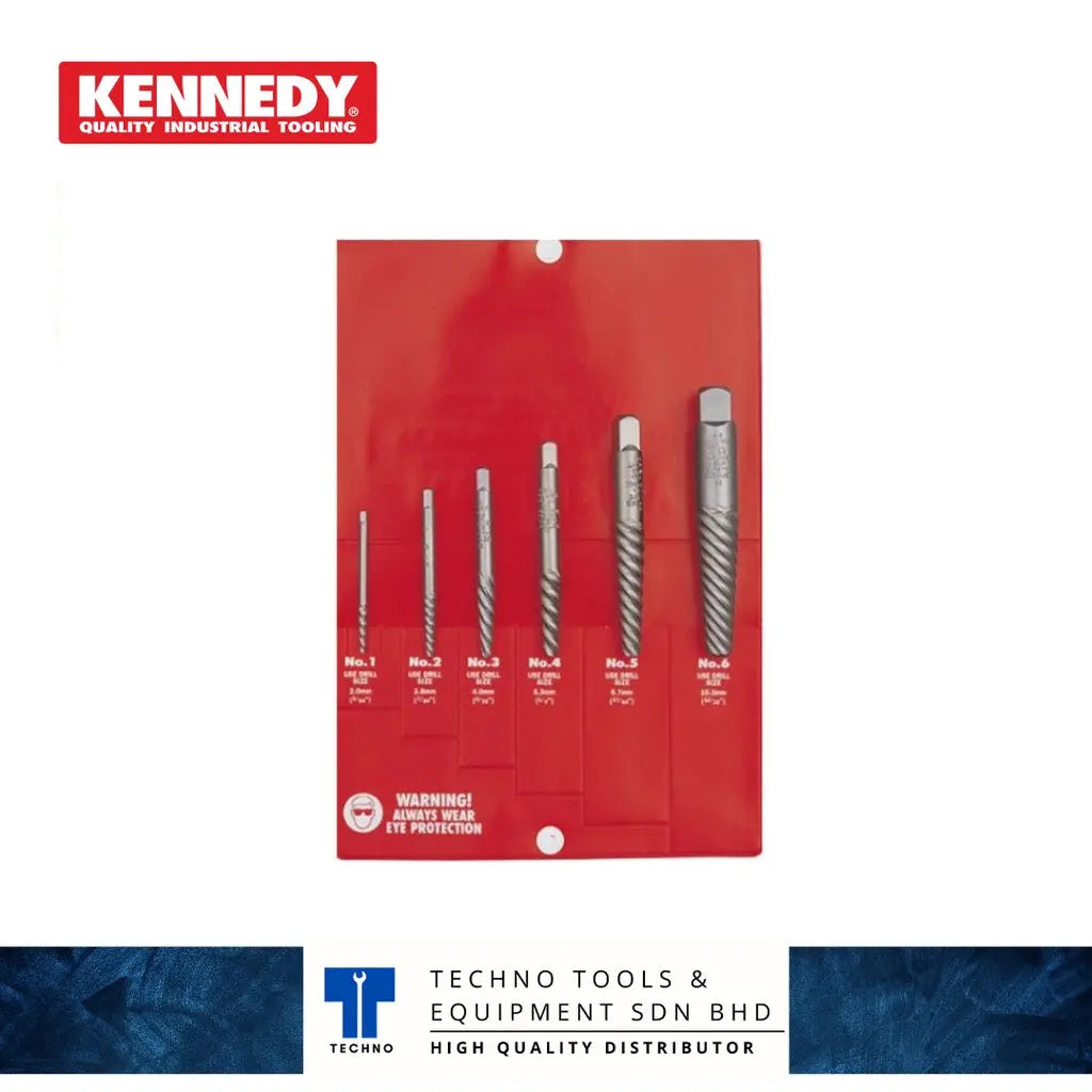 KENNEDY KEN0751160K 6PcsSet Screw Extractor – Techno Tools & Equipment