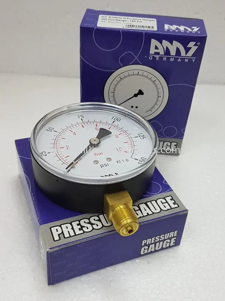 100mm DIA.x 0-10 BAR PRESSURE GAUGE – Techno Tools & Equipment