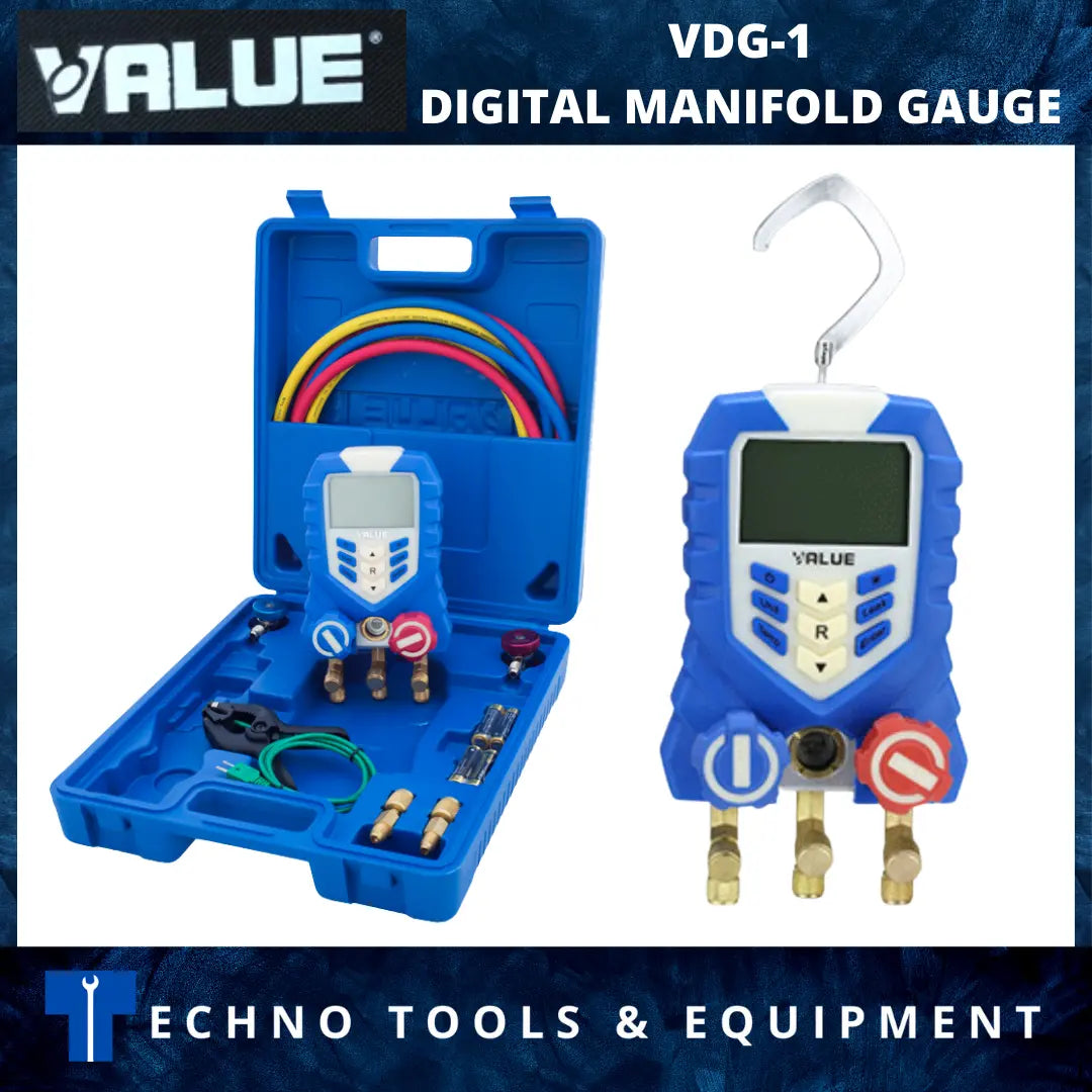 VALUE VDG-1 ACCURATE DIGITAL MANIFOLD GAUGE FOR REFRIGERANT – Techno ...