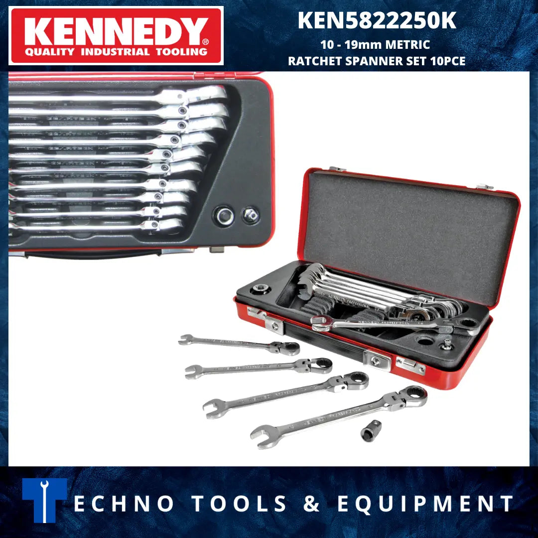 KENNEDY KEN5822250K 10 - 19mm METRIC RATCHET SPANNER SET 10PCE – Techno ...
