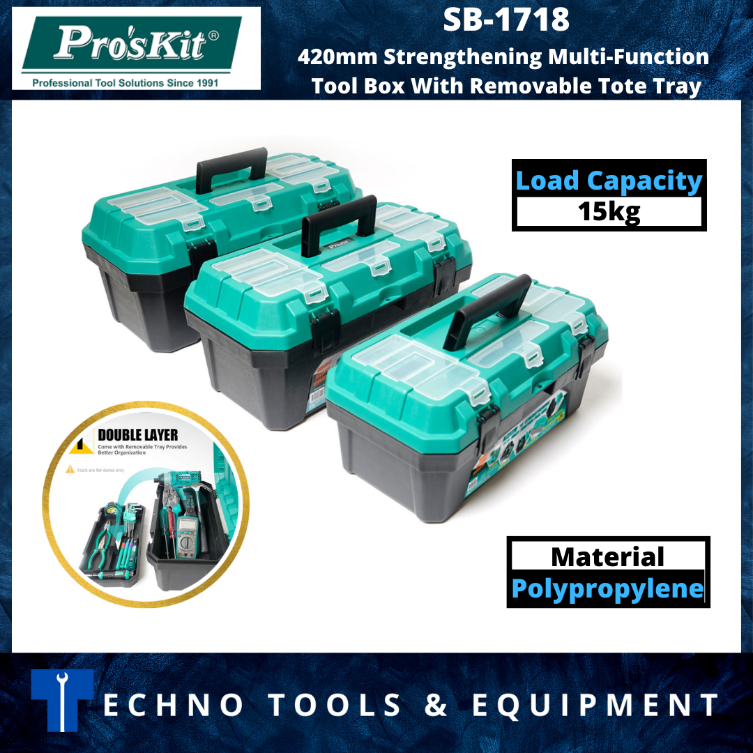PRO'SKIT SB-1718 420mm Strengthening Multi-Function Tool Box With Remo ...