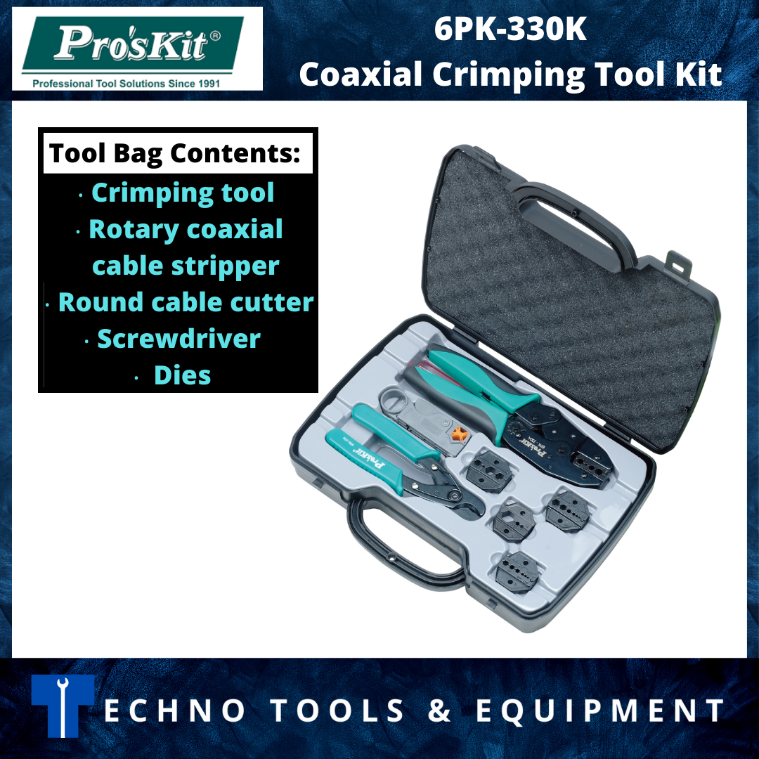 PRO'SKIT 6PK-330K Coaxial Crimping Tool Kit – Techno Tools & Equipment