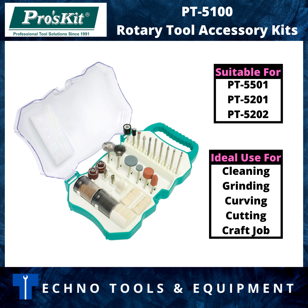 PRO'SKIT PT-5100 Rotary Tool Accessory Kit – Techno Tools & Equipment