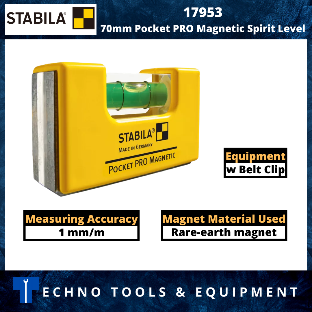 STABILA 17953 70mm Pocket PRO Magnetic Spirit Level – Techno Tools ...