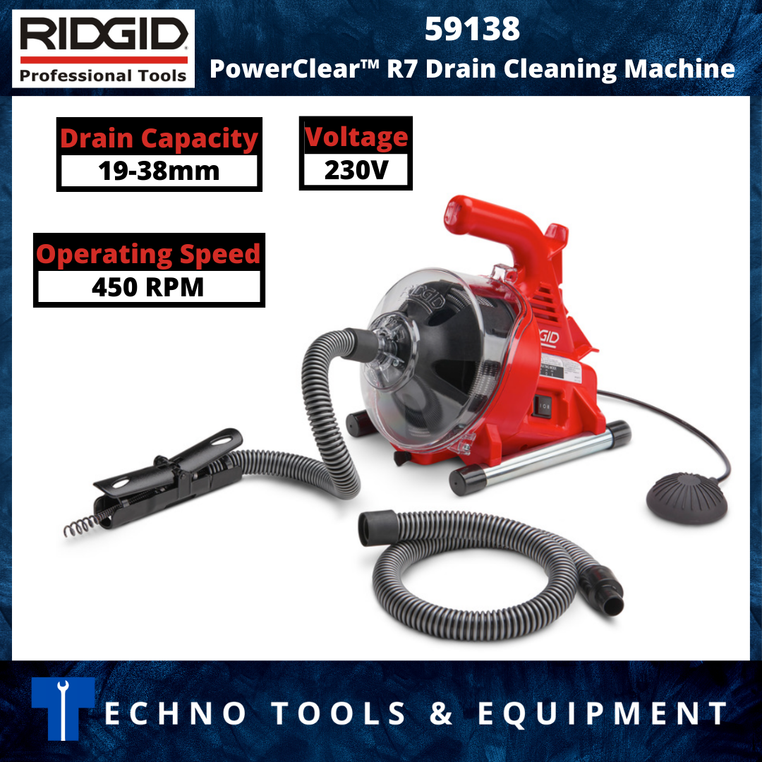 RIDGID 59138 PowerClear™ R7 Drain Cleaning Machine – Techno Tools ...