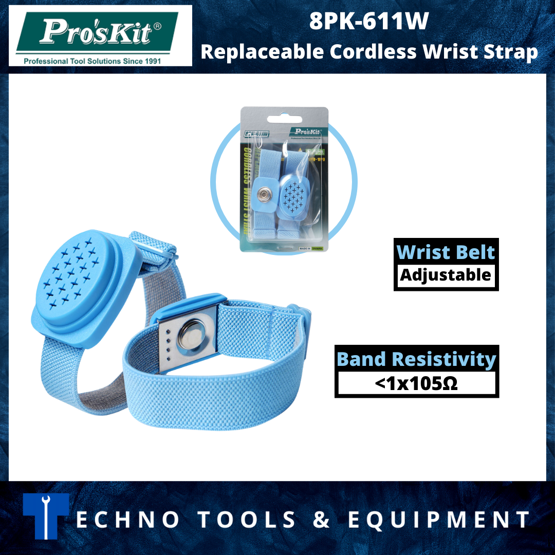 PRO'SKIT 8PK-611W Replaceable Cordless Wrist Strap – Techno Tools ...