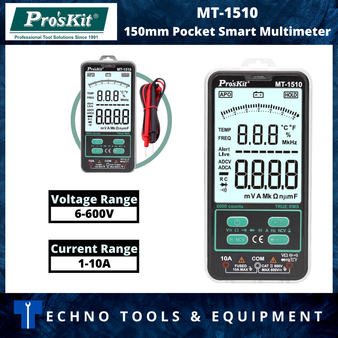 PRO'SKIT MT-1510 3⅚ Pocket Smart Multimeter/Digital Multimeter/MutilTe ...