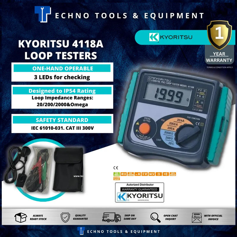 KYORITSU KE 4118A Loop Tester (KEW 4118A) – Techno Tools & Equipment