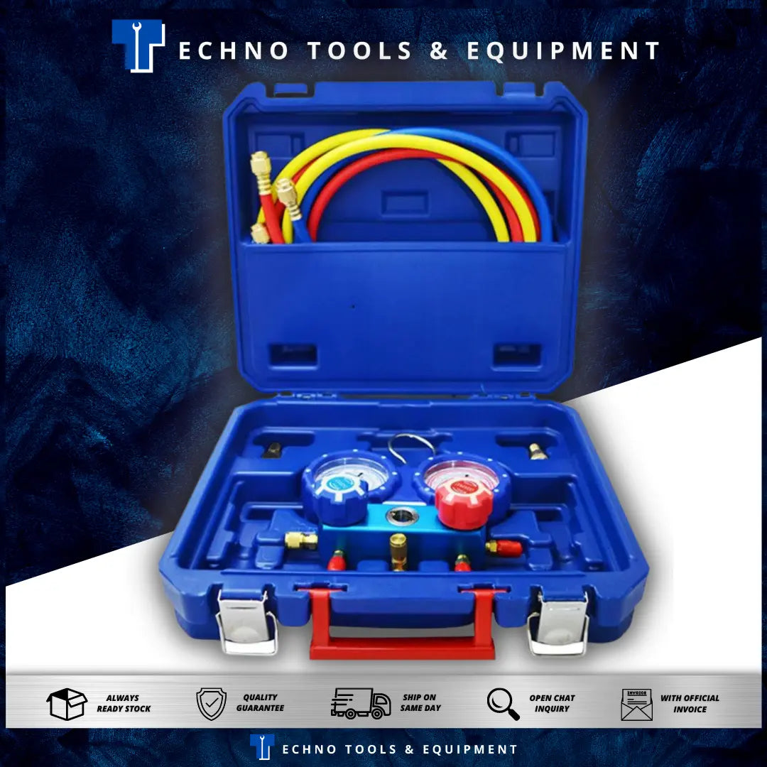 VALUE Air-Cond Dual Manifold Gauge Set R410a, R32, R22, R134a (VMG-2-R ...