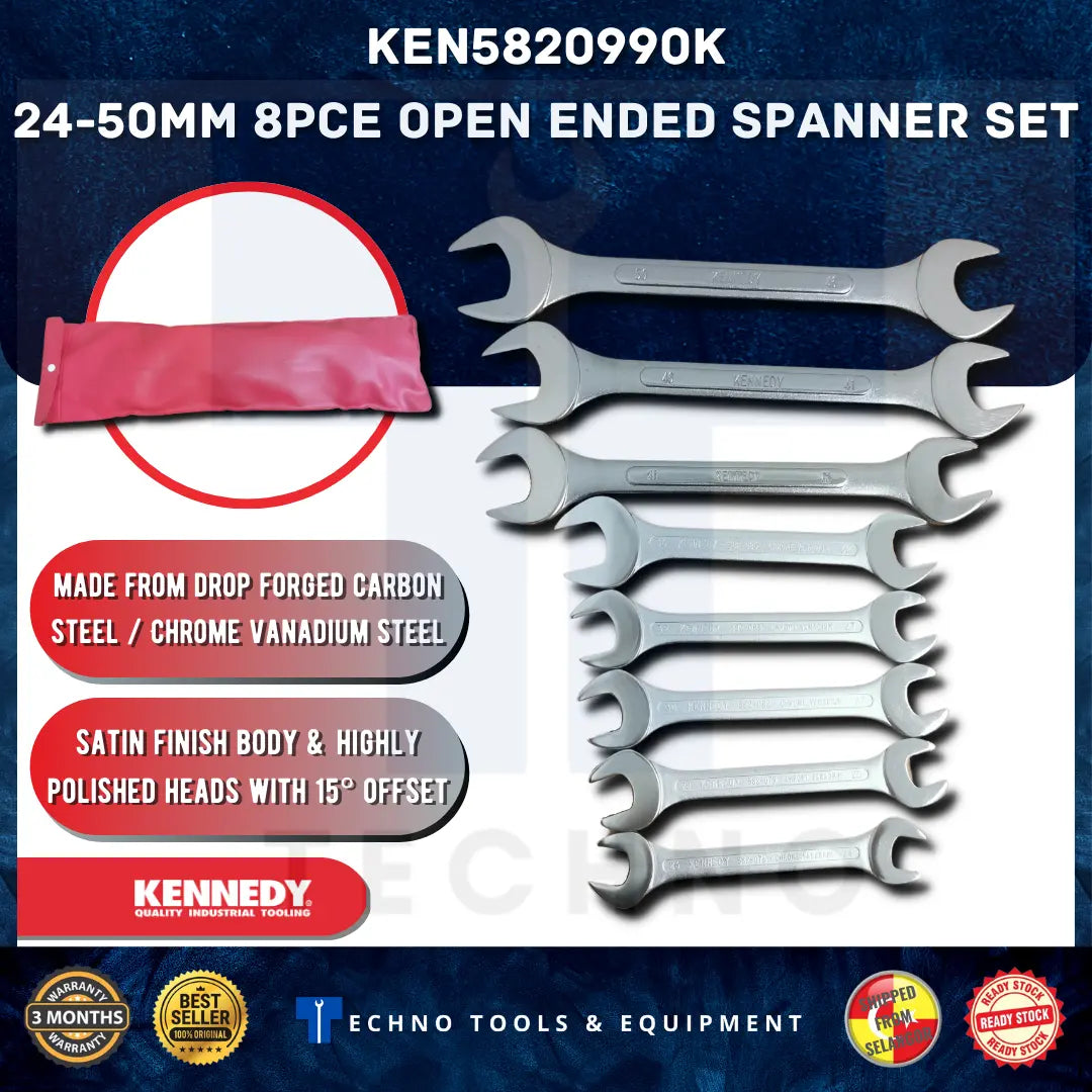 KENNEDY KEN5820990K 24-50mm CV OPEN ENDED SPANNER SET 8PCE – Techno ...